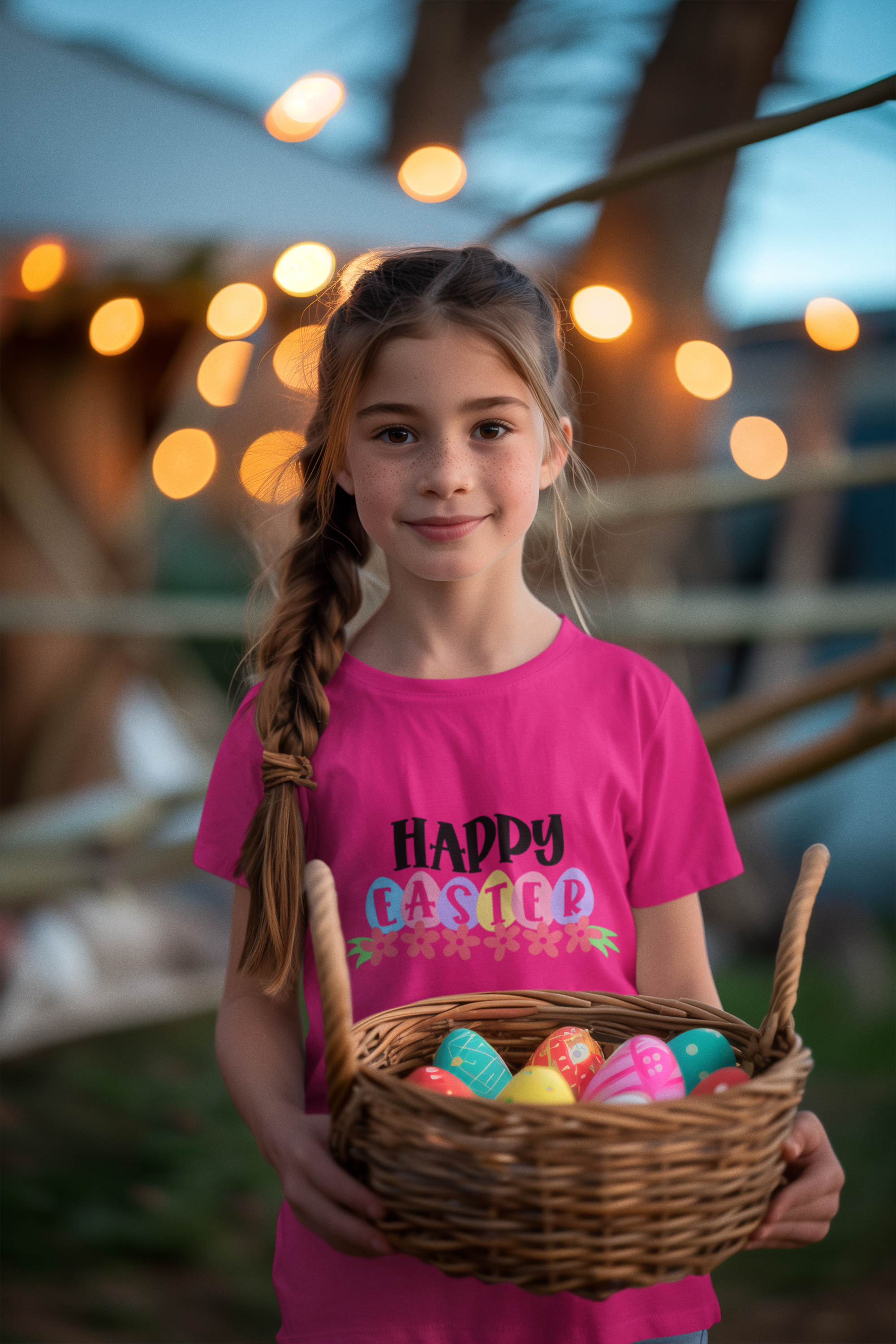 🌈 Happy Easter Cute Pastel Eggs & Flowers & Black Font Design DTF Tran ...