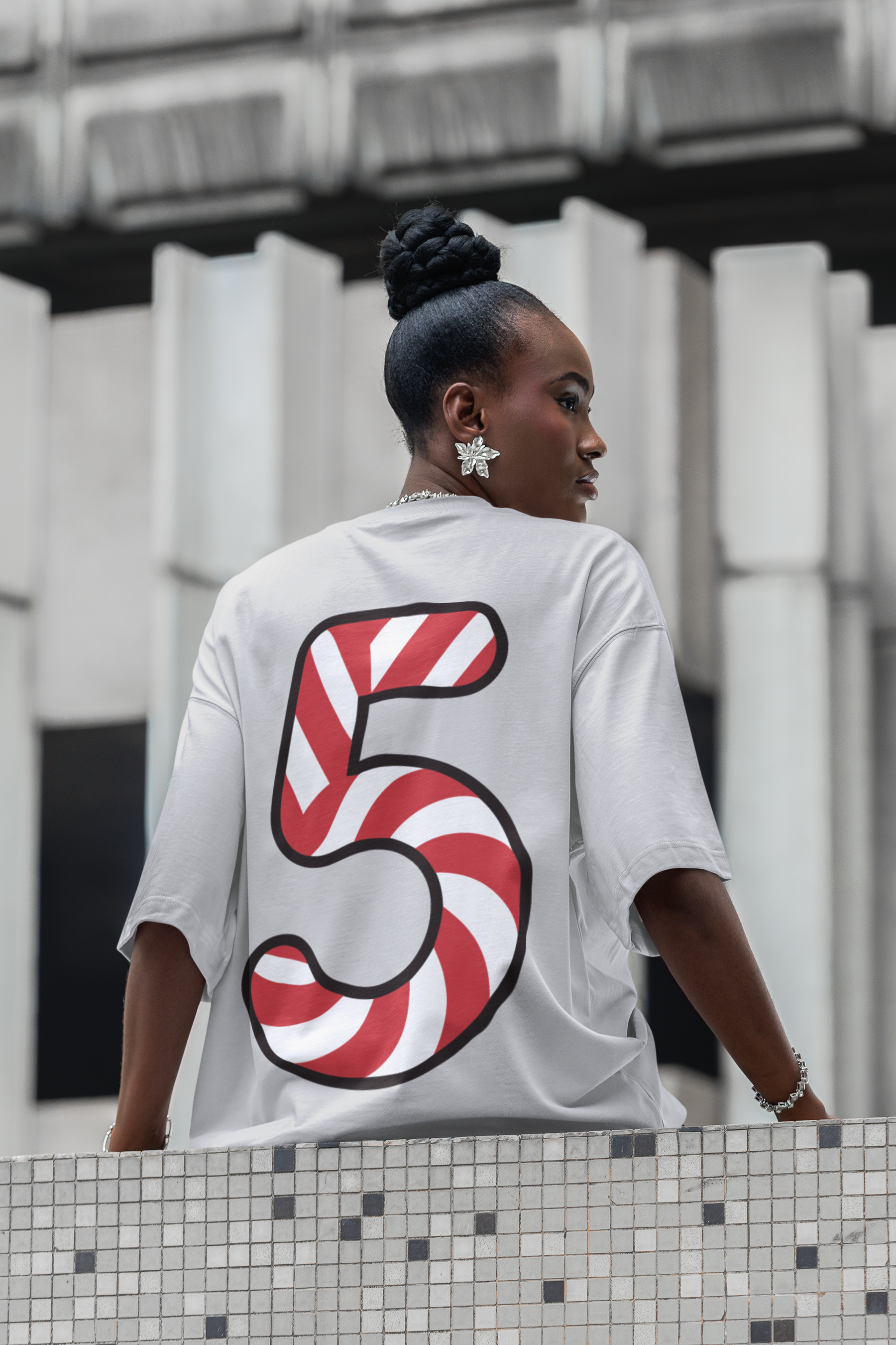 🍬 “5” – Five – Red & White Swirl Pattern Numeric | DTF Transfer FT1035 ...