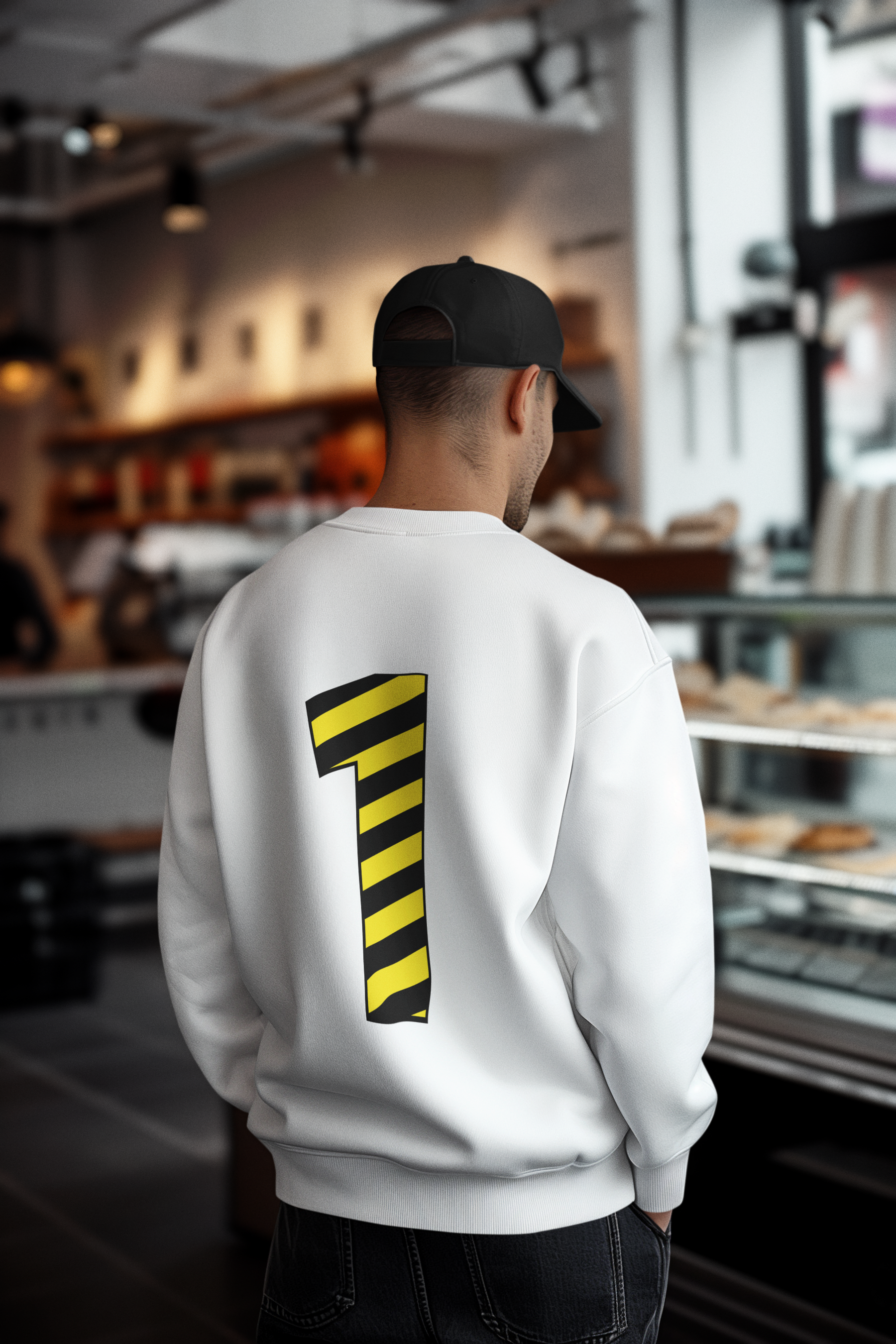 ⚠️ “1” – One – Yellow & Black Striped Pattern Numeric | DTF Transfer F ...