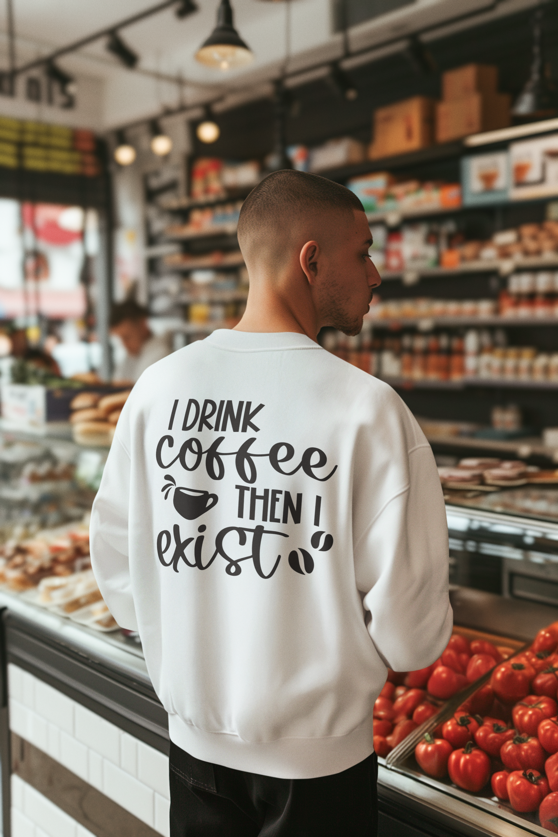 ☕🖤 I Drink Coffee Then I Exist – Minimal Coffee Quote | DTF Transfer F ...