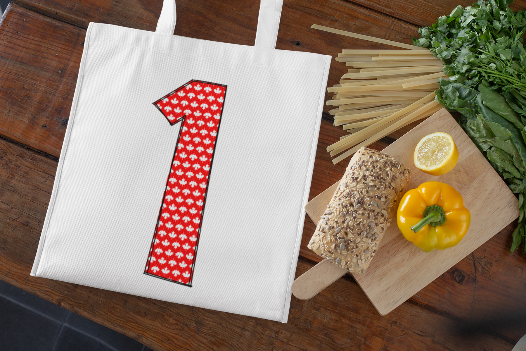 🍁 “1” – One – Red & White Maple Leaf Pattern Numeric | DTF Transfe ...