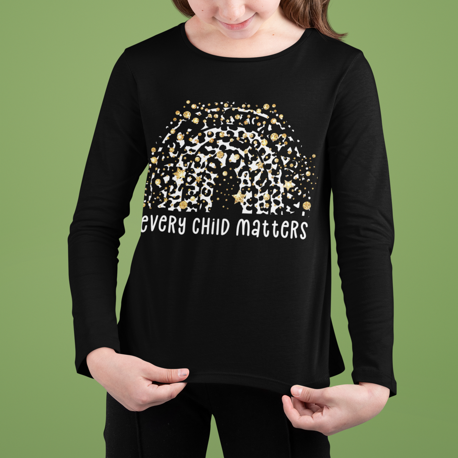 ️ Every Child Matters – Leopard Rainbow Glitter | DTF Transfer FT977 ...