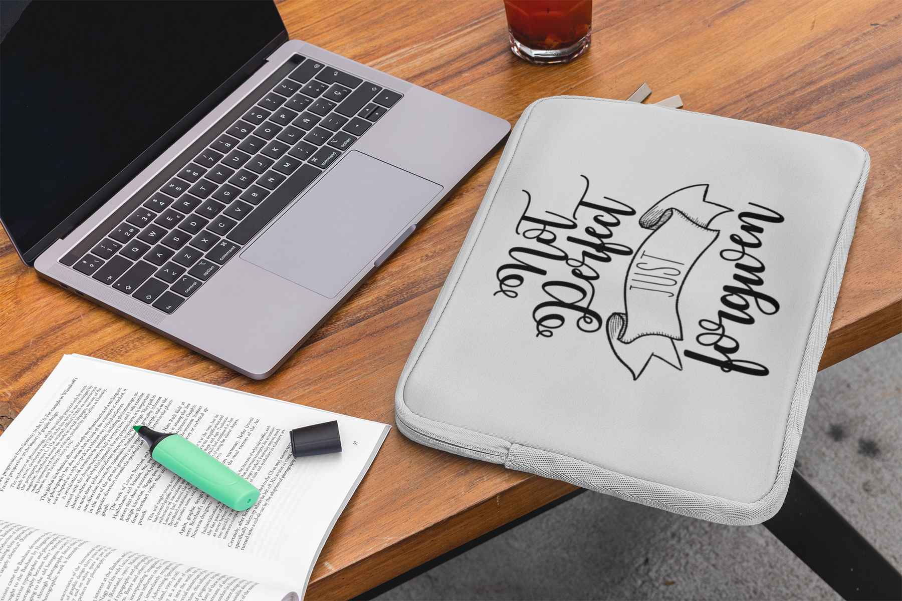 🖤 NOT PERFECT, JUST FORGIVEN – Black DTF Transfer FT919 – Falcon Transfers