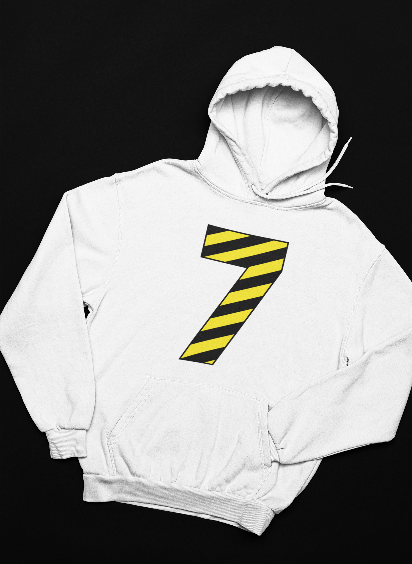 ⚠️ “7” – Seven – Yellow & Black Striped Pattern Numeric | DTF Transfer ...