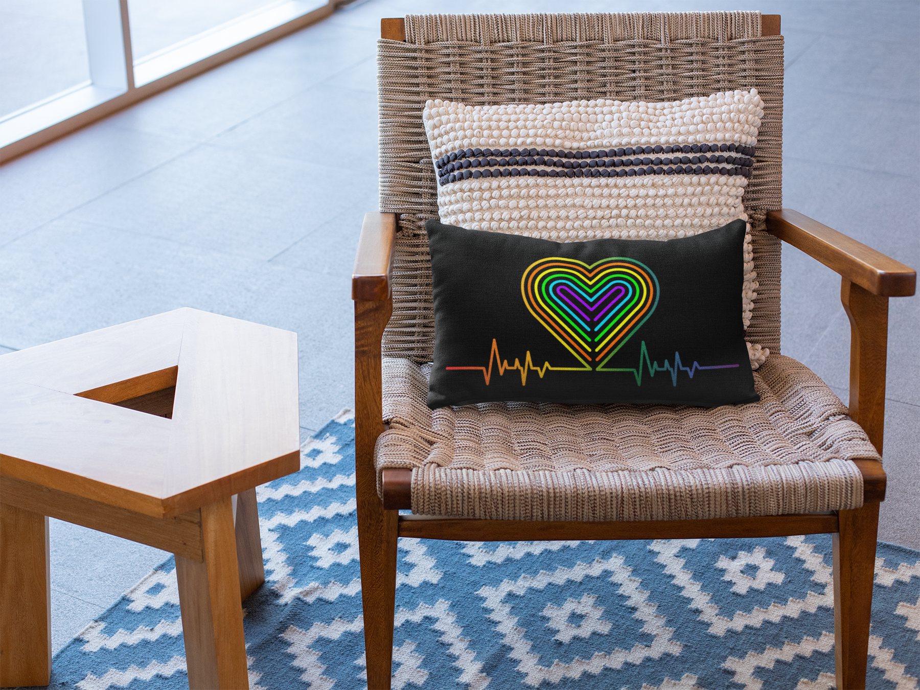 🌈 ️ Love Is Love – Rainbow Heartbeat DTF Transfer FT897 – Falcon Transfers