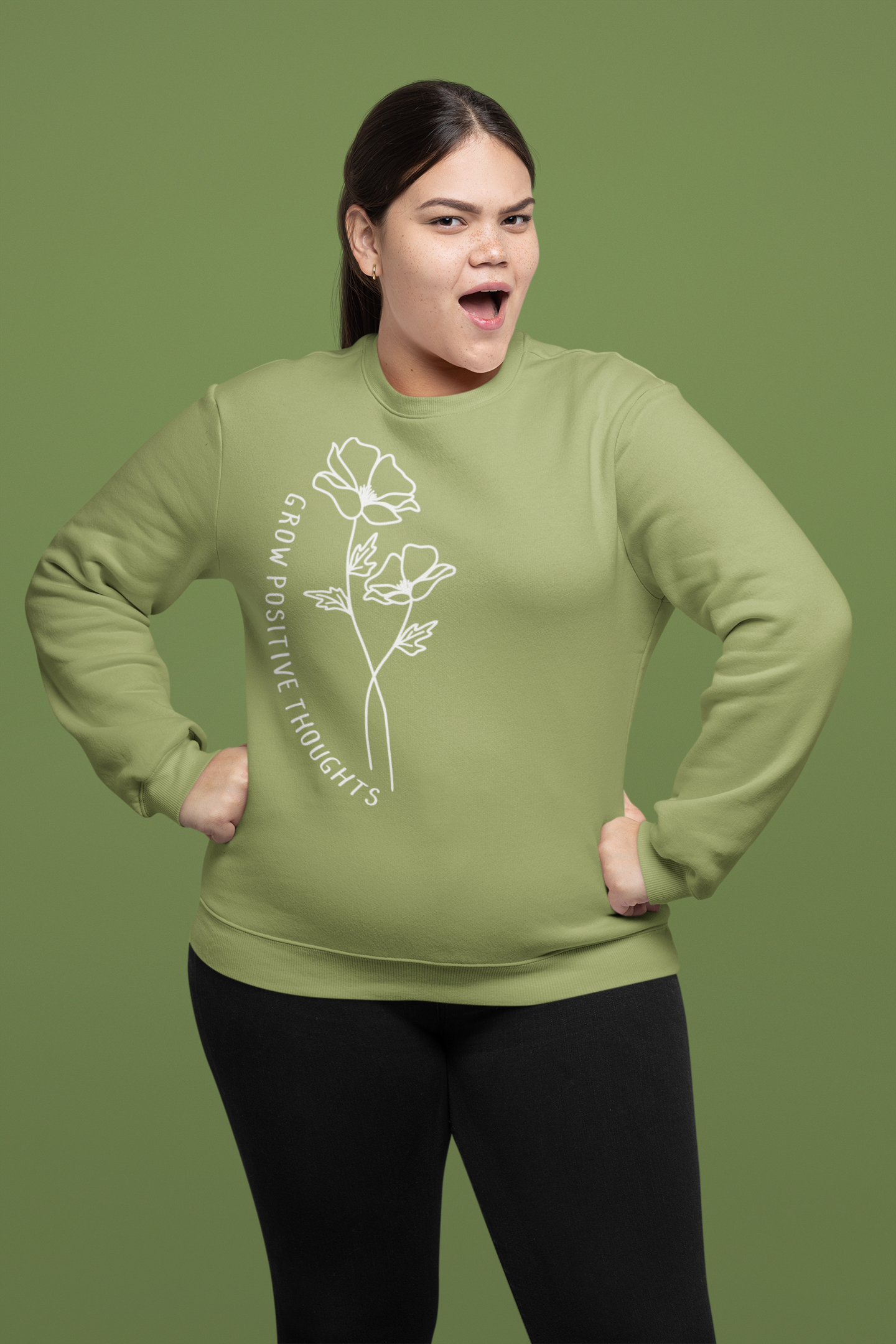 🤍 Grow Positive Thoughts – Floral Line Art | Minimal DTF Transfer FT81 ...