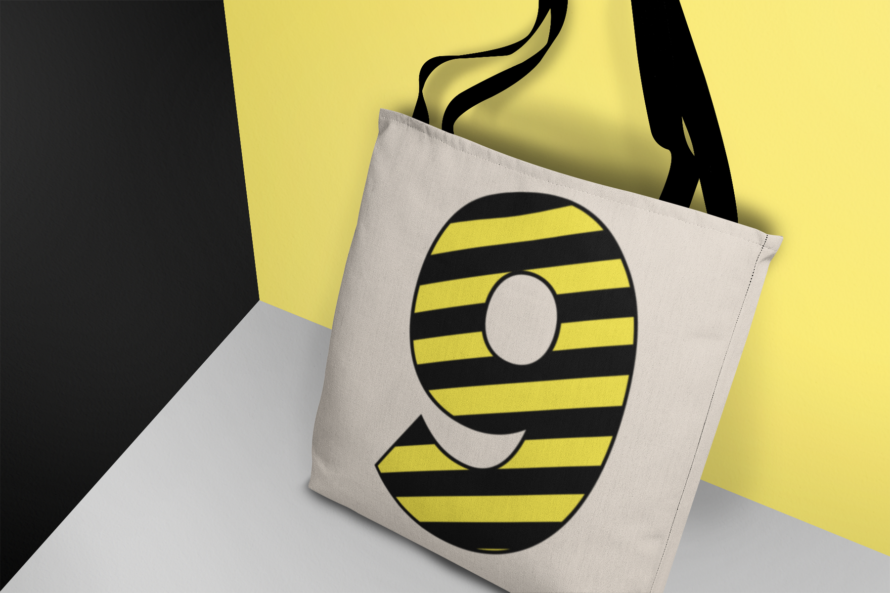 ⚠️ “9” – Nine – Yellow & Black Striped Pattern Numeric | DTF Transfer ...