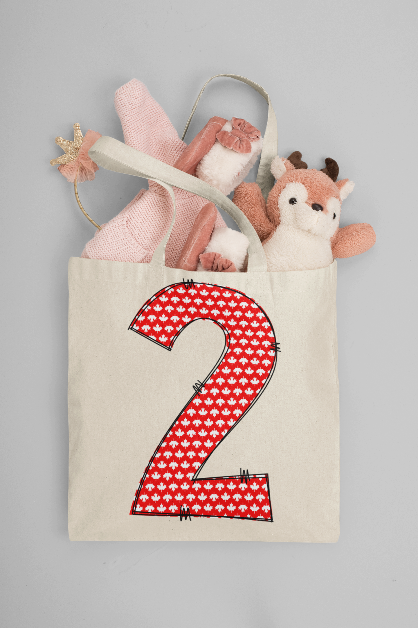 🍁 “2” – Two – Red & White Maple Leaf Pattern Numeric | DTF Transfer FT ...