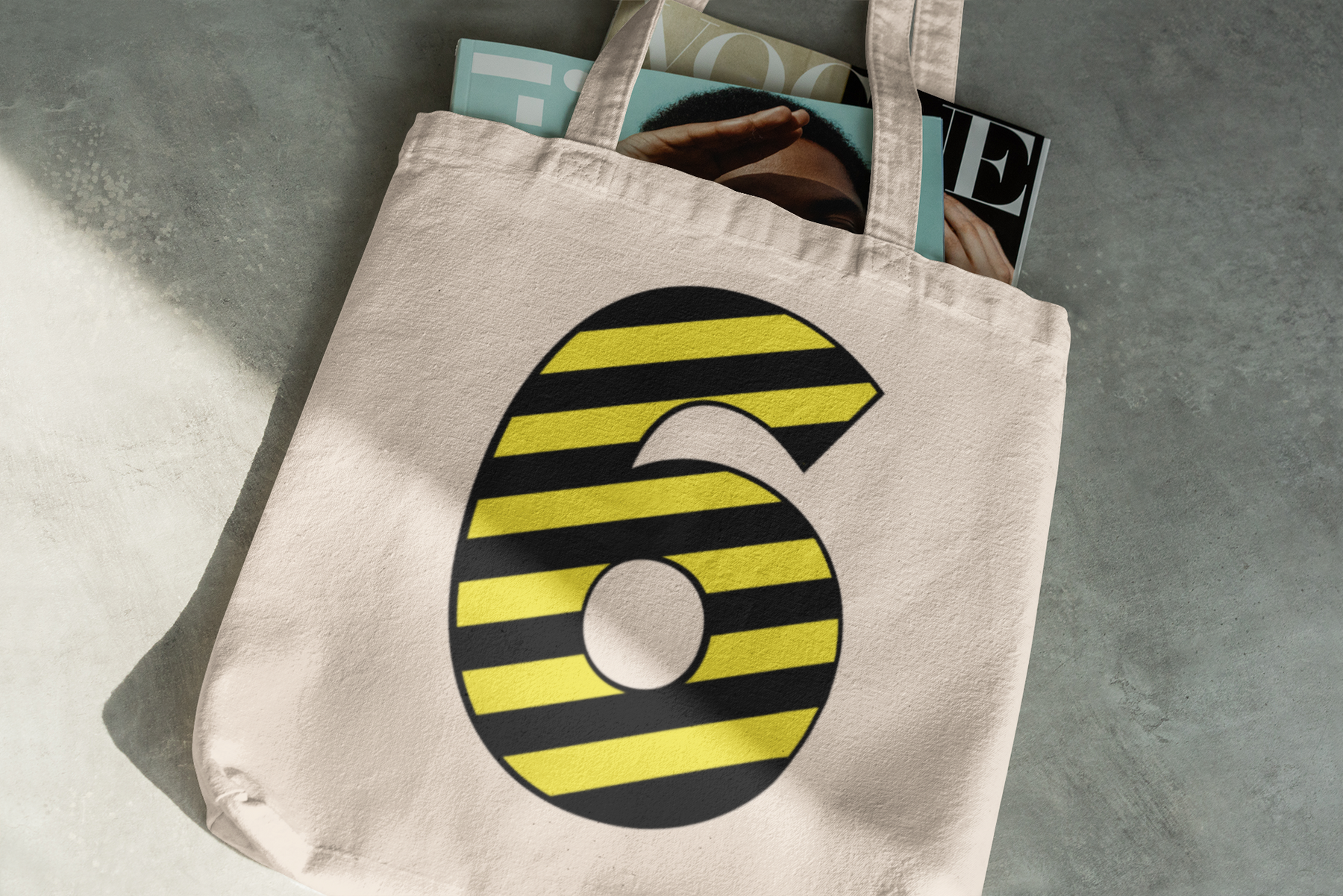 ⚠️ “6” – Six – Yellow & Black Striped Pattern Numeric | DTF Transfer F ...