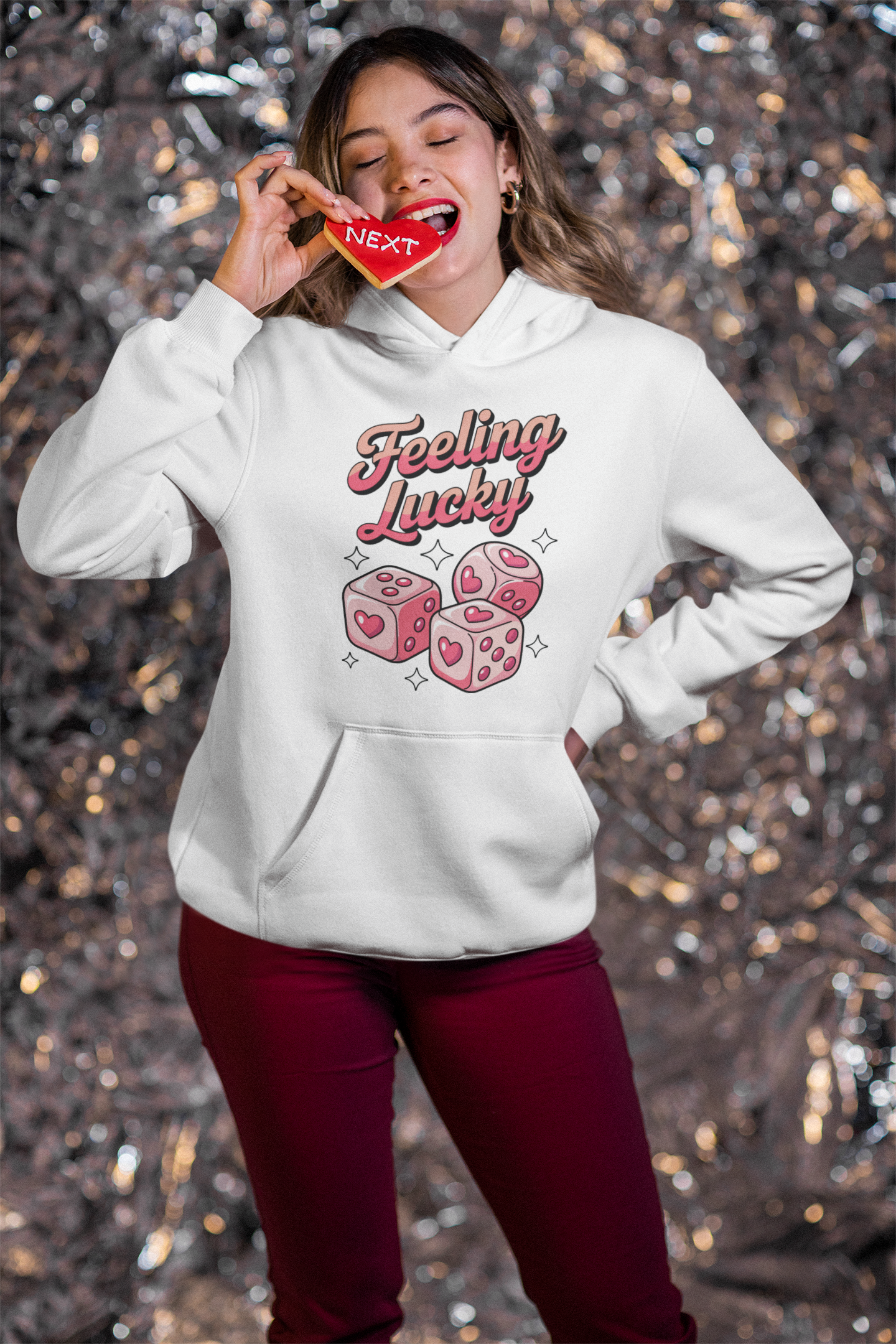 🎲💖 FEELING LUCKY – Valentine’s Day | DTF Transfer FT1097 – Falcon Transfers